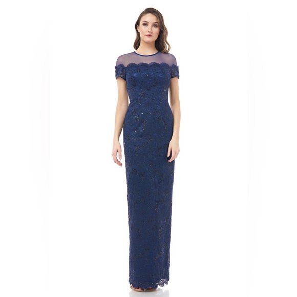 JS Collections | Dresses | New Js Collections Illusion Lace Column Gown ...